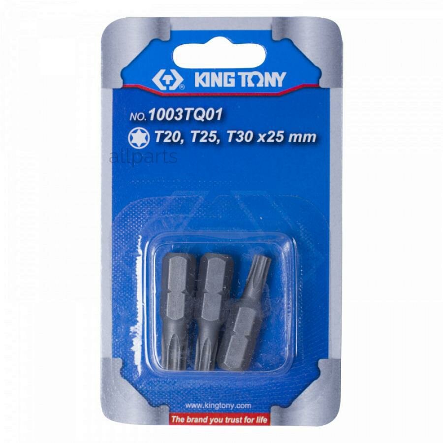 KING TONY 1003TQ01 Набор вставок, бит 1/4, TORX, Т20, Т25, Т30, 3 предмета KING TONY 1003TQ01