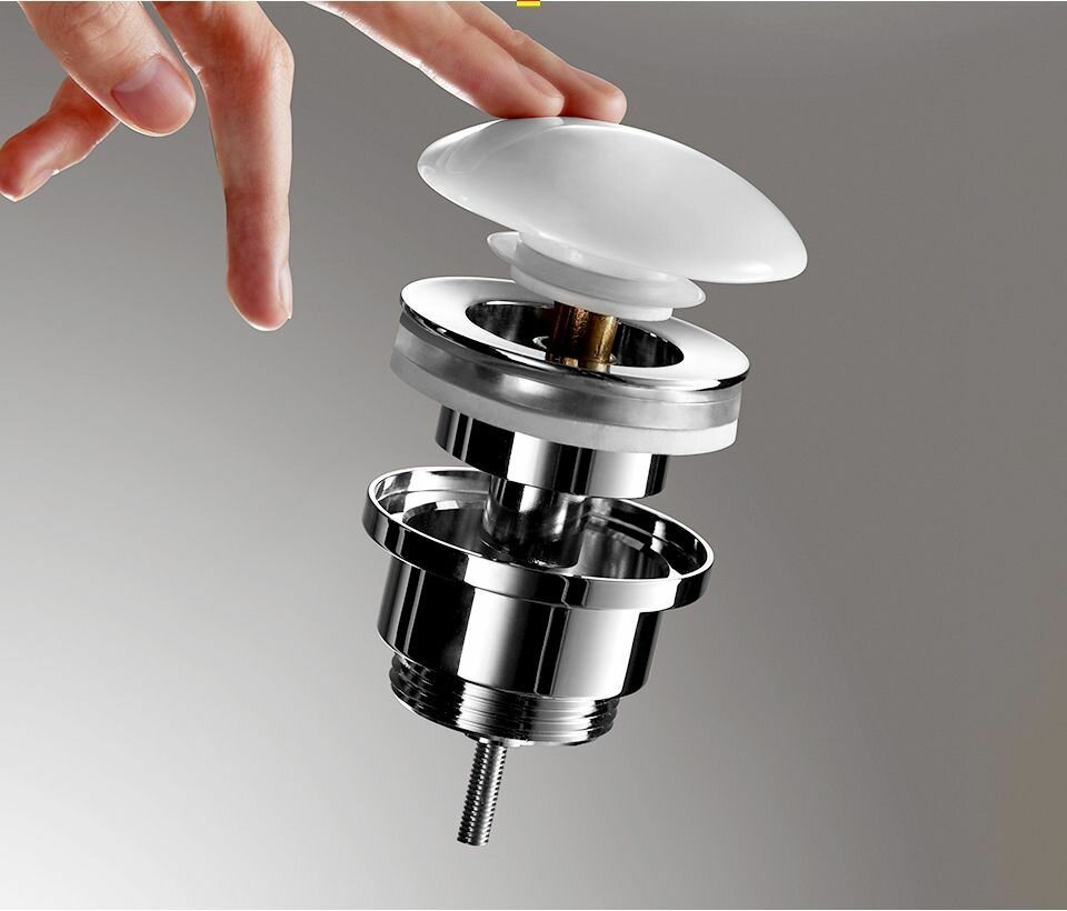 Донный клапан для раковины чаши белый Accoona A482G