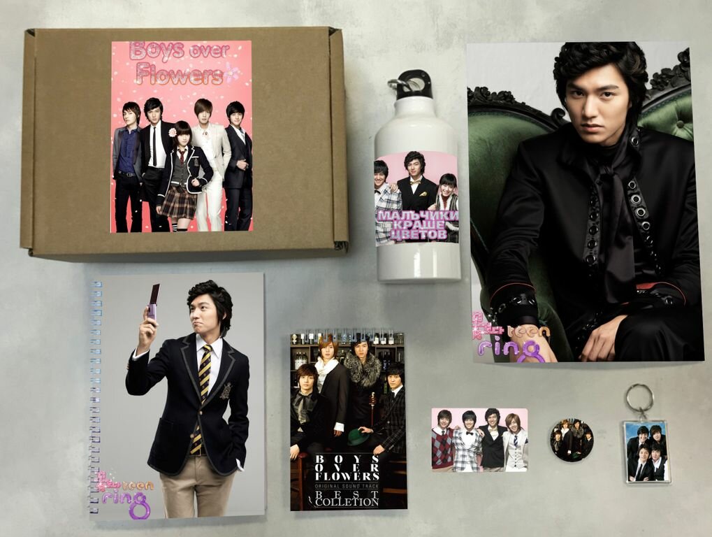Бокс Мальчики краше цветов, Boys Over Flovers №4, Товары с нашими рандомными картинками