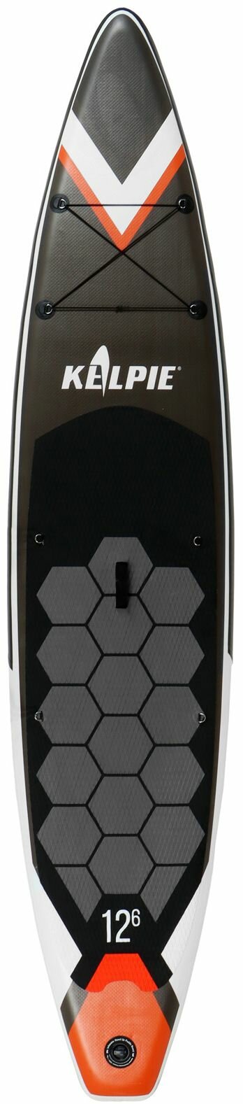 Надувная SUP-доска TOURING KELPIE 12.6" для плавания, туринговая сап-доска для SUP-серфинга, сап-борд с веслом, 383х80х15 см
