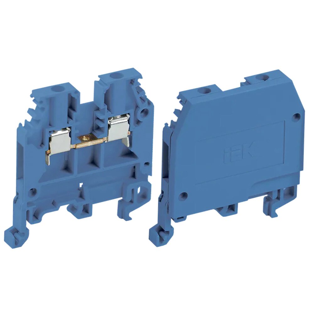 Клеммный зажим IEK на DIN-рейку ЗНИ-2,5 синий