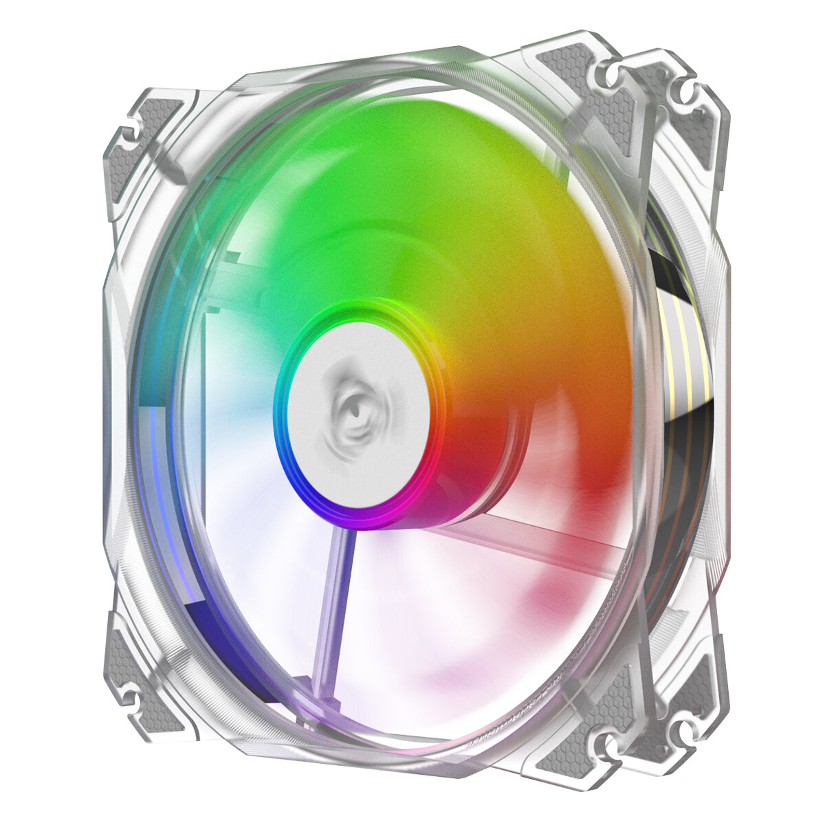 Вентилятор Alseye M120-P, 120мм, 1200rpm, 3-pin+Molex, прозрачный/RGB