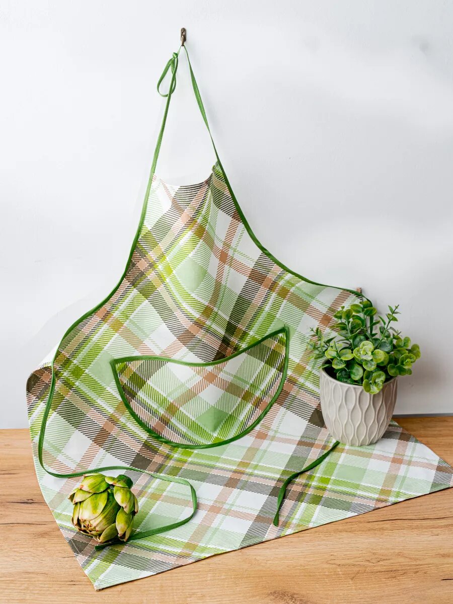 DOLLTALL / Фартук кухонный / Фартук с карманом / универсальный размер 42-54 / подарок для любимых женщин