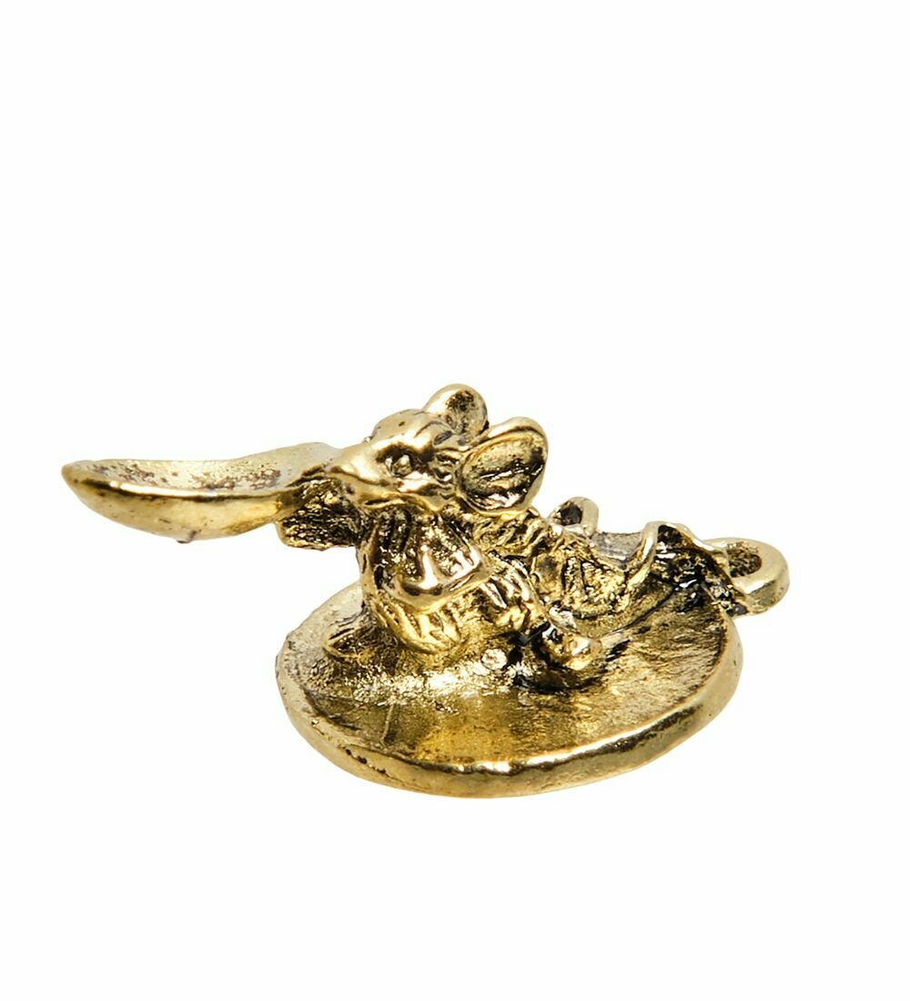 Фигурка кошельковая 'Мышка с ложкой' (латунь)