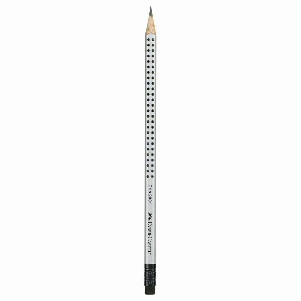 Карандаш чертежный ч/г Faber-Castell "Grip 2001" HB, с ластиком, трехгранный, заточен.