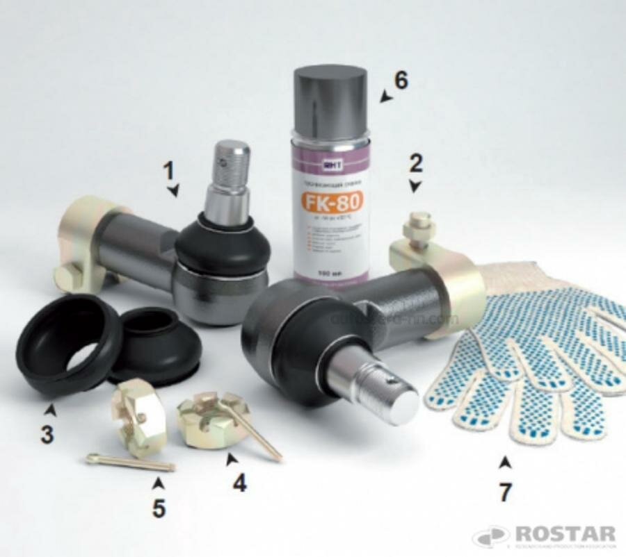 ROSTAR R53203414005 Ремкомплект рулевой тяги (два наконечника+компл.) rostar