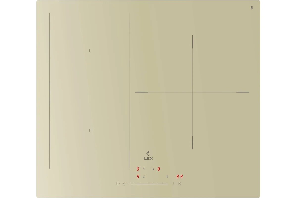 Варочная панель индукционная LEX EVI 631A IV бежевый, 3 конфорки, сенсорное управление, 6.8 кВт