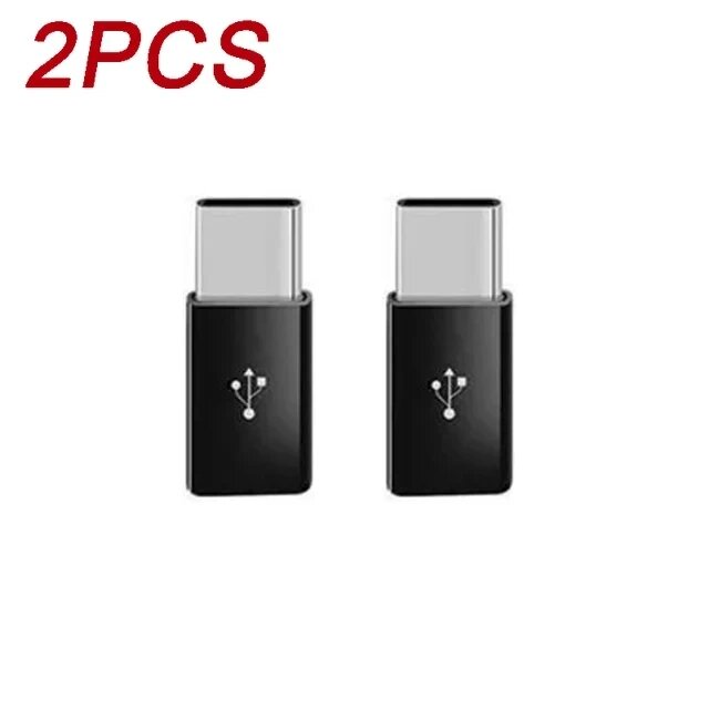 1/5/10 шт. переходник с разъемом Micro USB «мама» типа C «папа» для смартфона Android, 2Pcs Black