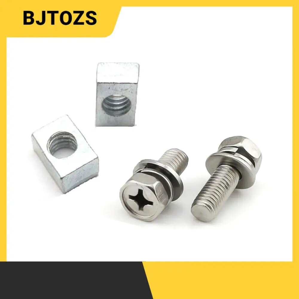 Аккумуляторная клемма из нержавеющей стали, болт M6 X 14 мм, комплект винтов с квадратной гайкой