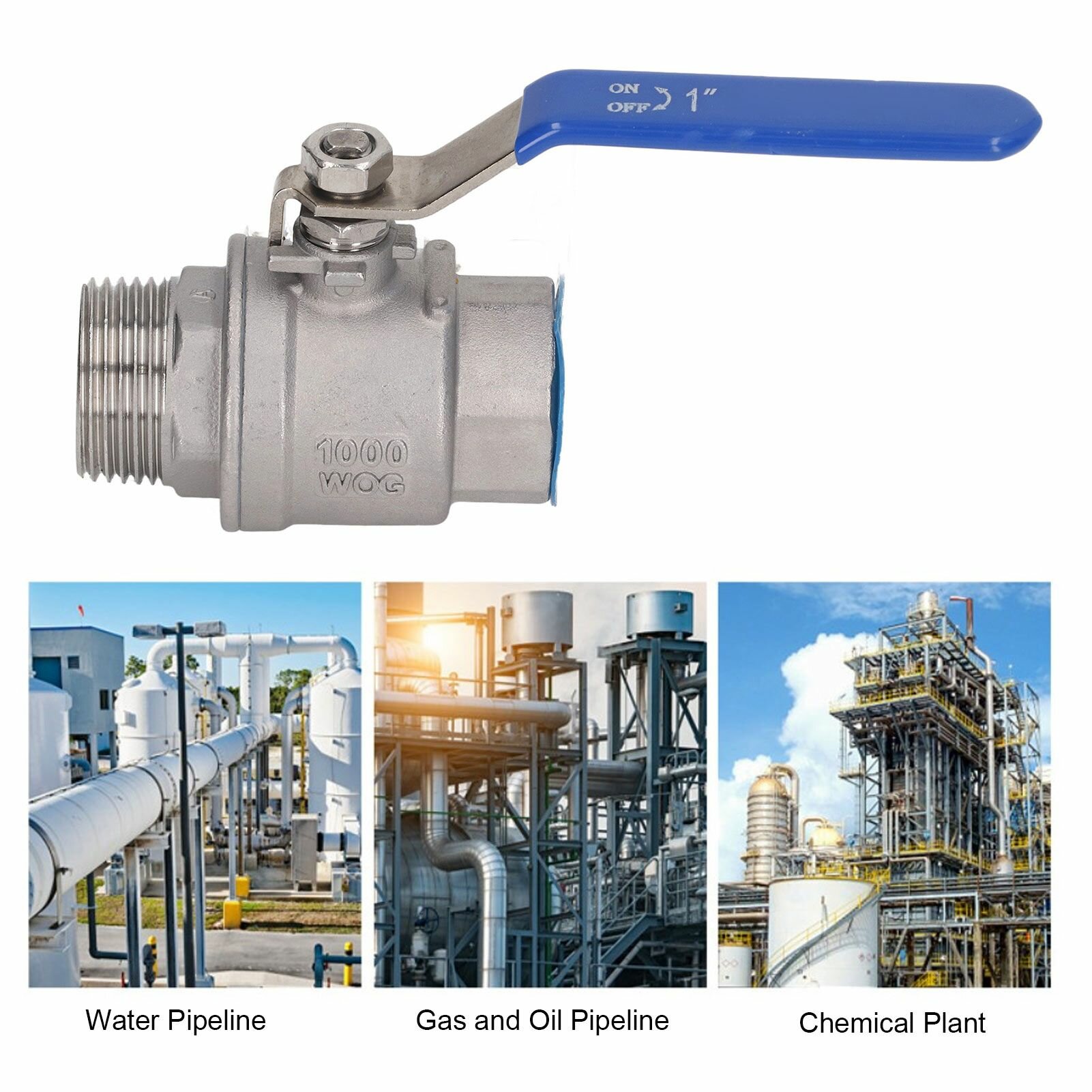 Шаровой кран 1 дюйм NPT, прямой фитинг шарового крана из нержавеющей стали, соединитель для воды, масла
