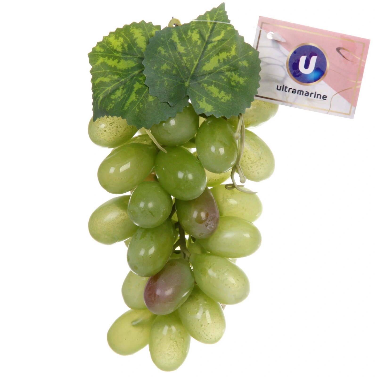 Муляж винограда зелёного с листьями, декоративный, 18 см, пластик, для интерьера и творчества