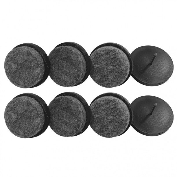 Подпятники фетровые с гвоздем d20 мм черные 8 шт