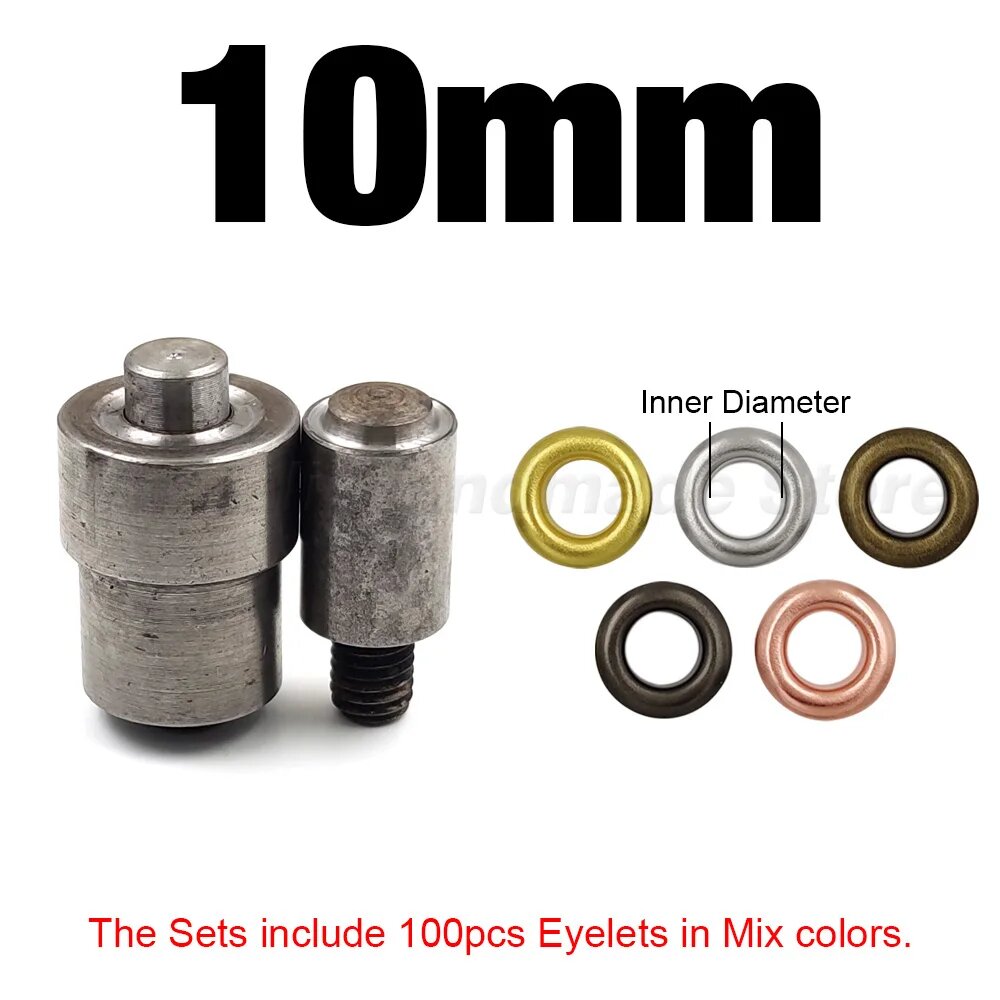 Люверсы металлические 3-14 мм, набор 100 шт. 10mm