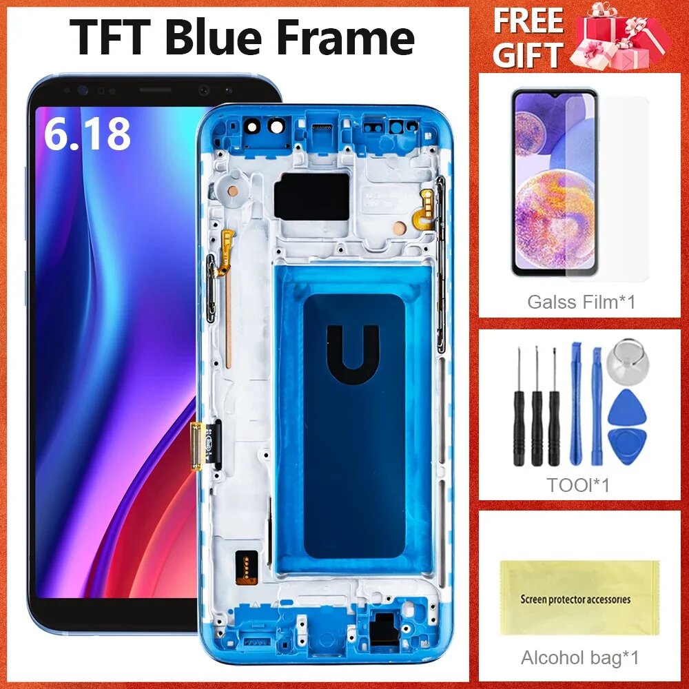 Новый ЖК-дисплей S8+ для Samsung Galaxy S8 Plus, сенсорный экран SM-G955U, дисплей G955 G955F, дигитайзер в сборе с заменой рамки TFT Blue Frame