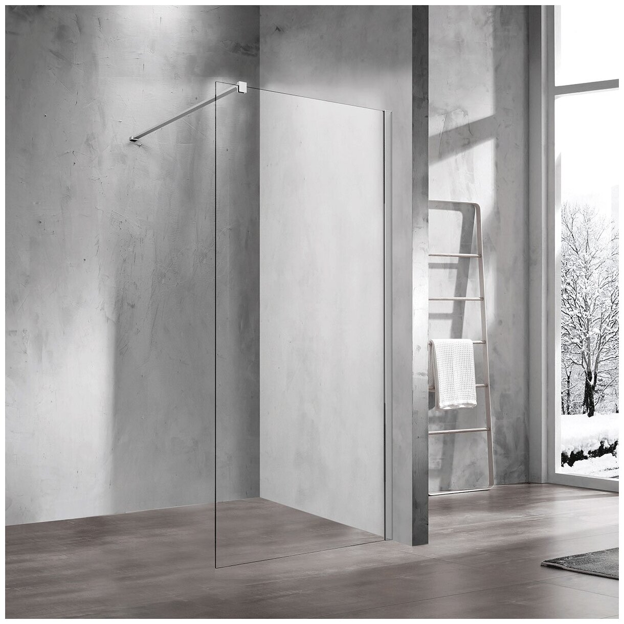 Душевая перегородка Vincea Walk-in VSW-1H800CL 80 см, профиль хром, стекло прозрачное