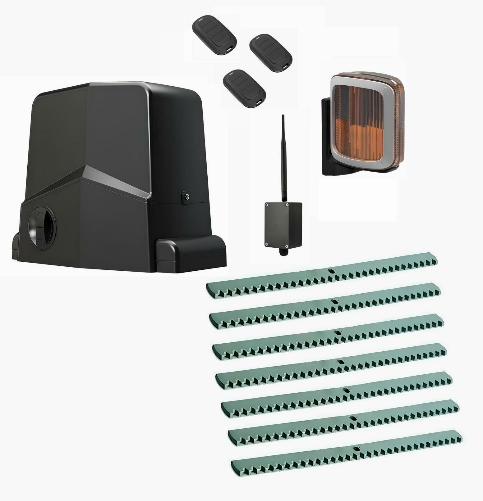 Автоматика для откатных ворот ARW-600MKIT LA7-BT-Т3, комплект: привод, сигнальная лампа, 3 пульта, 7 реек, Bluetooth-модуль