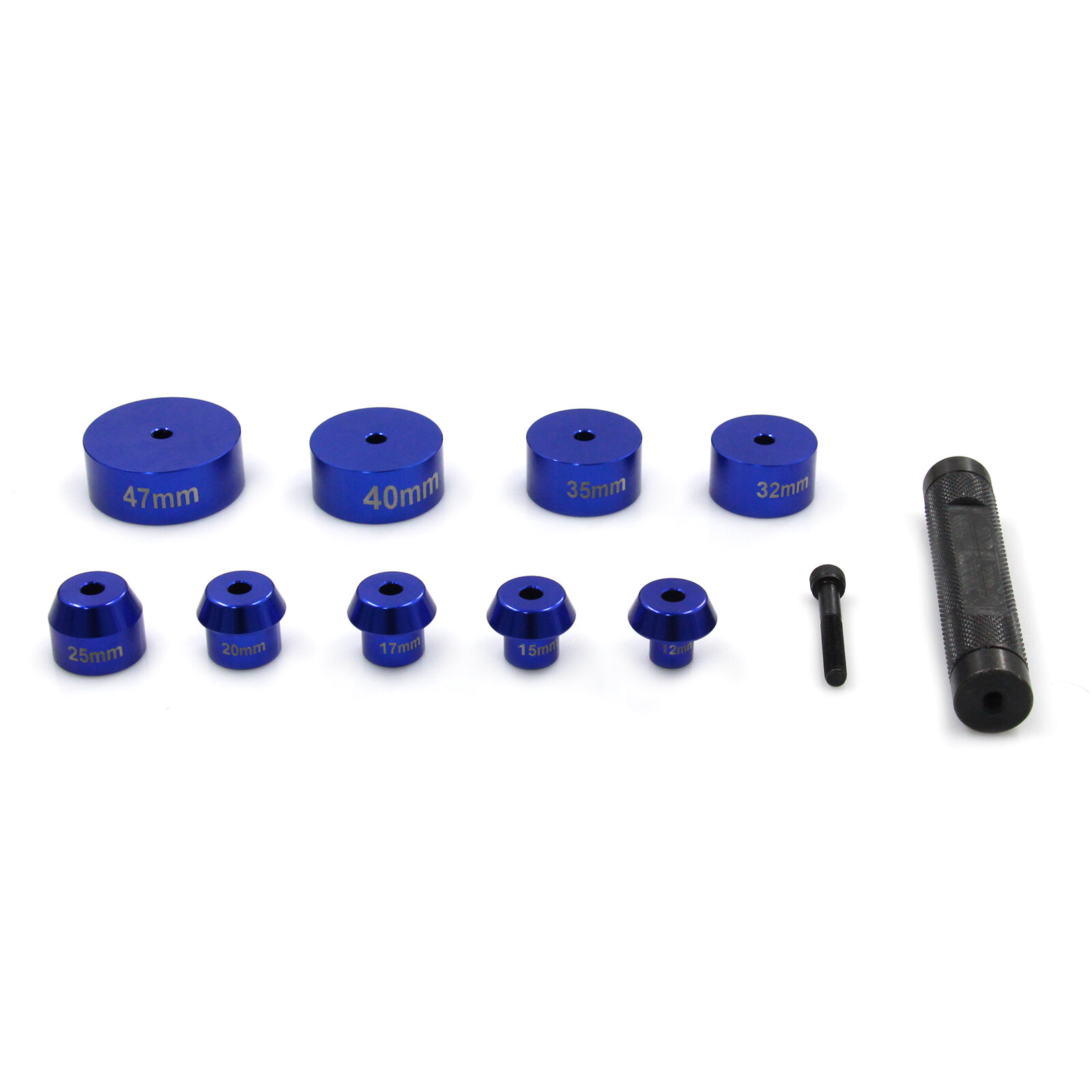 Набор метрических оправок для подшипников 08-0551 для подшипников с внутренним диаметром 12–25 мм и внешним диаметром 32–47 мм с прочной конструкцией и простой установкой