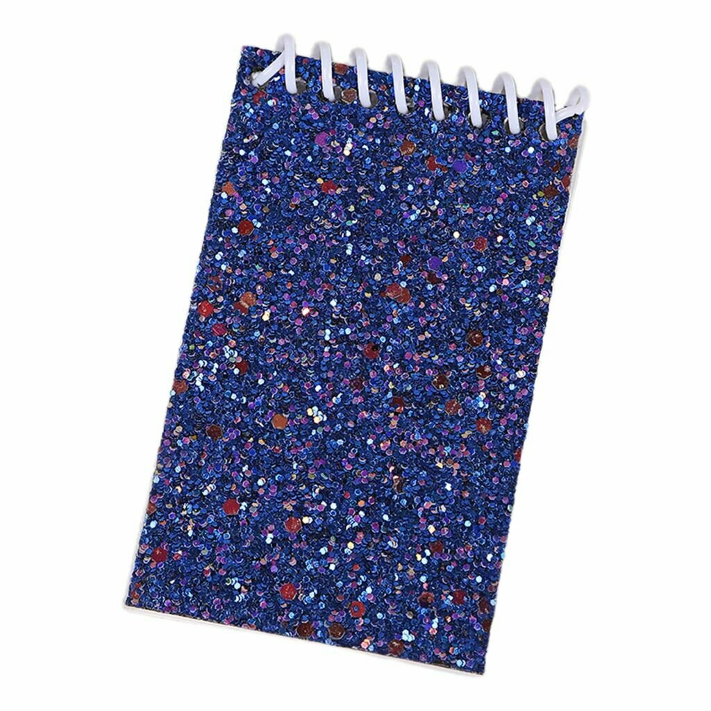 Блокнот, A7 непрозрачный дневник с блестками - тёмно-синий, 1 шт, 20 листов,