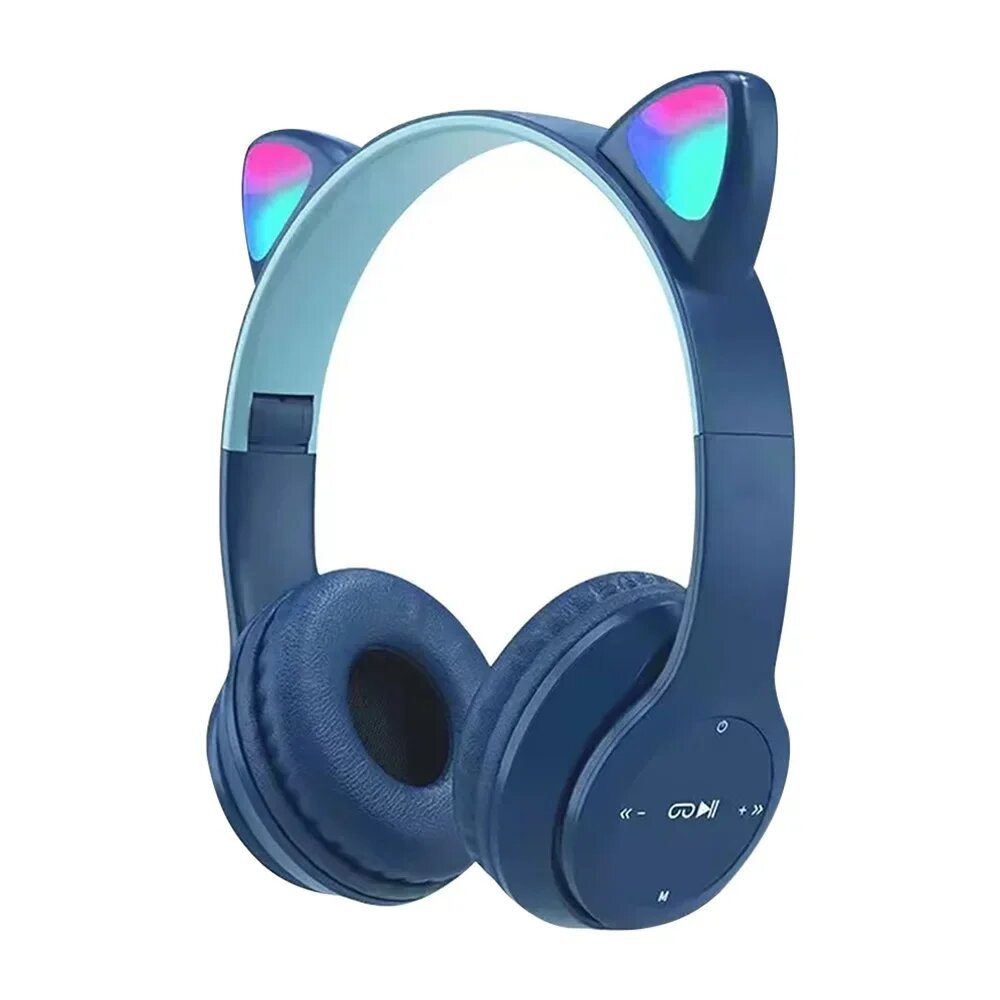 Детские беспроводные наушники Cat Ear Bluetooth розовый Blue