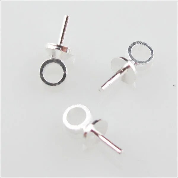 Булавки с жемчугом MOON BEADS 2.5x6.5 мм, золотое и бронзовое покрытие (200 шт.) silver