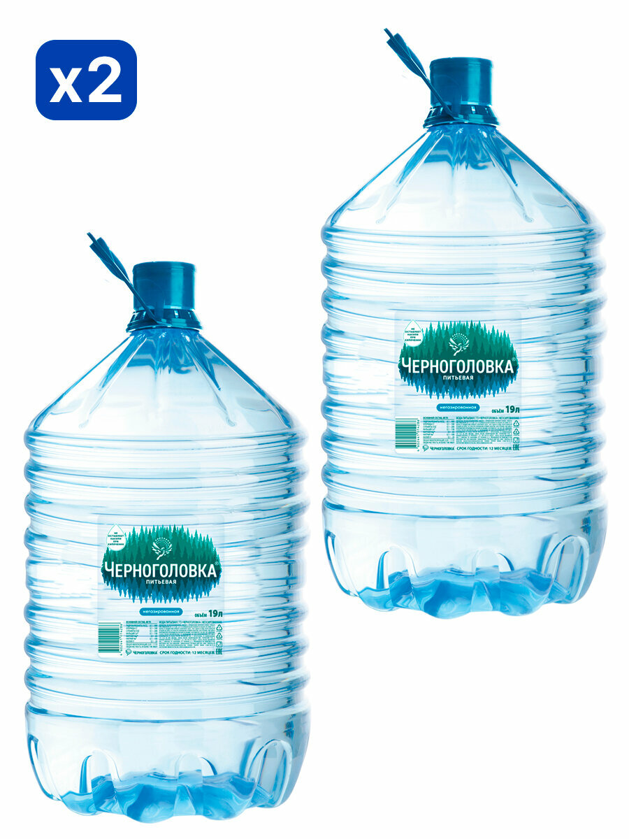 Вода питьевая Черноголовская 19л негазированная (бутыль одноразовая 2 шт.)