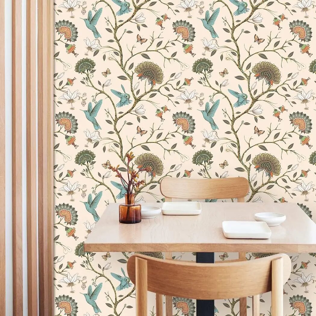 Виниловые обои Brangdy, птица, floral, самоклеящиеся, Birds Wallpaper, 3mx45cm