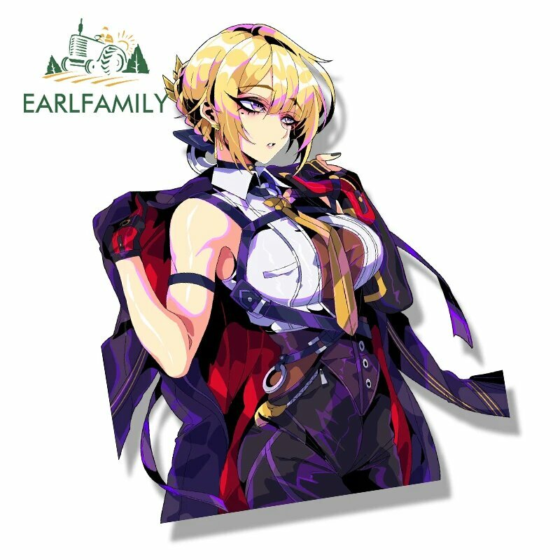 EARLFAMILY Evelyn Chevalier Fanart автомобильная наклейка аниме Zenless Zone Zero Waifu наклейка JDM мультфильм Peek Girl граффити пощечины наклейки Die-cut, 13cm