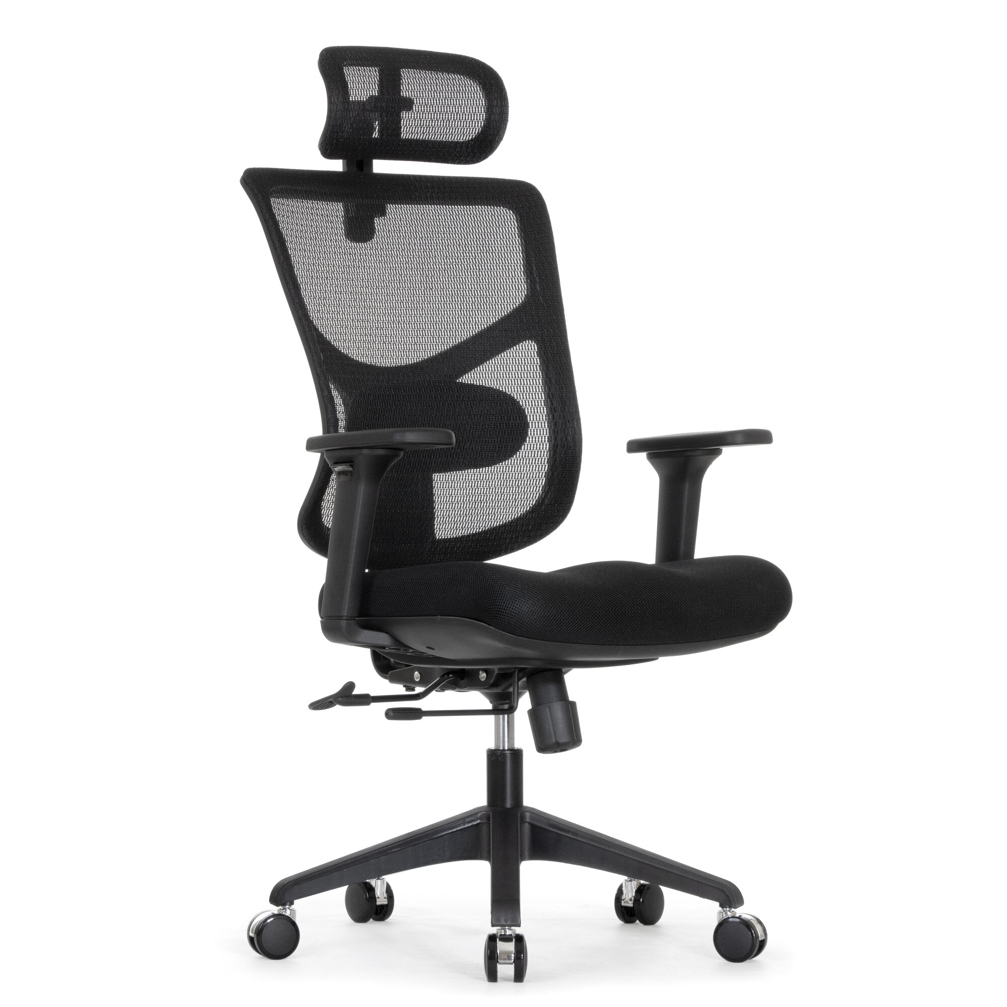 Кресло FALTO STAR OFFICE ERGO 3 (2D поясничный упор, 5D подголовник, сетка, ткань, черный)