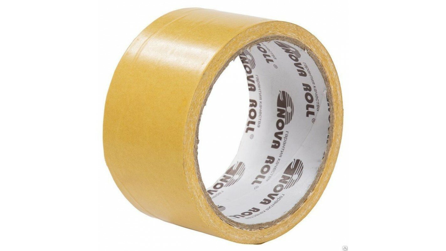 Лента монтажная Unibob Novaroll, двусторонняя, полипропиленовая, 50мм x 10м, белая