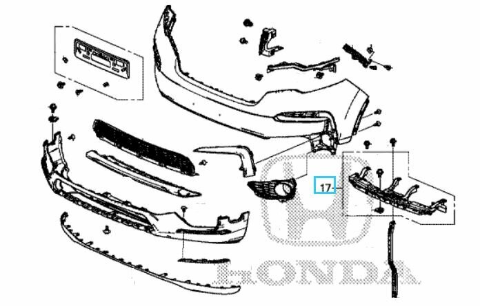 Балка, середина передн. бампера; верхн; Артикул Honda: 71160TG7A50 (Оригинал)