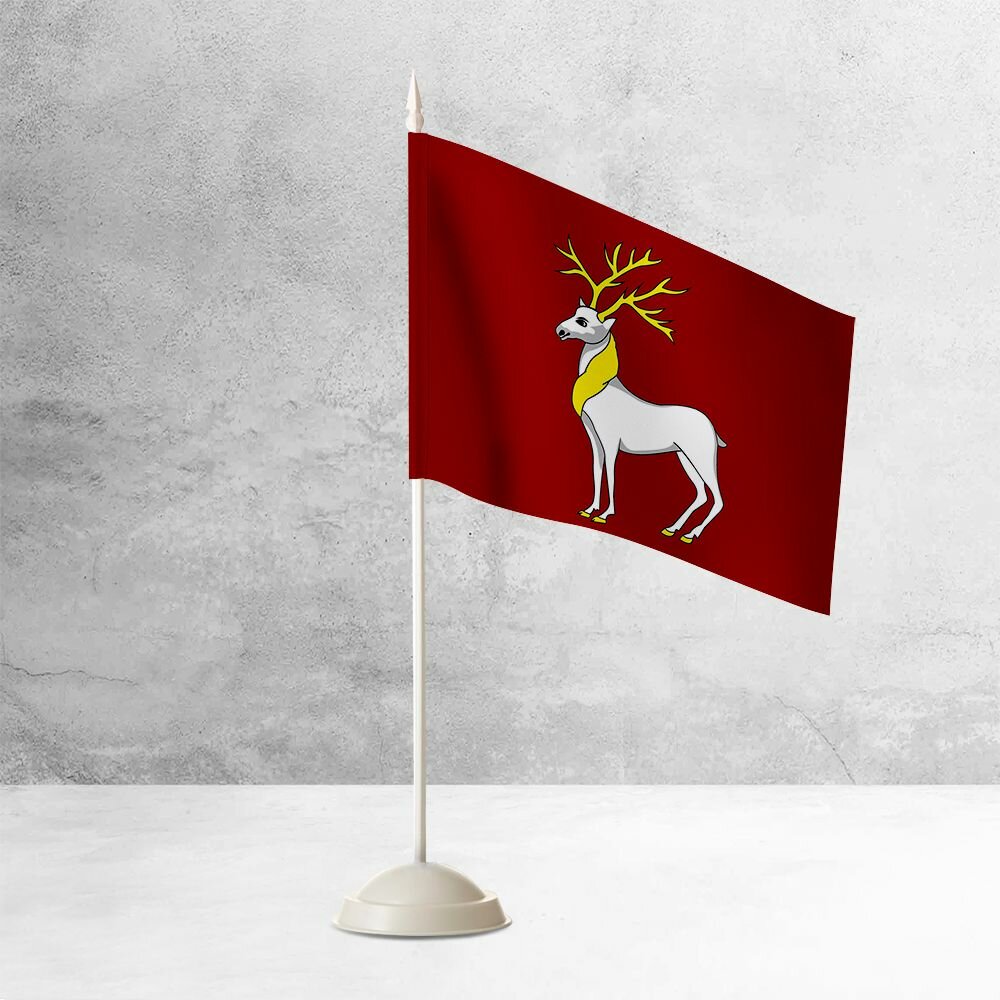 Настольный флаг Ростова на пластиковой белой подставке