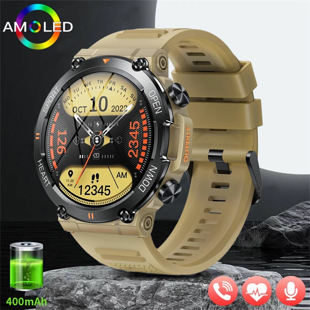 Смарт часы мужские WatchMe / Умные наручные круглые smart watch / Спортивные электронные водонепроницаемые фитнес часы для телефона смартфона