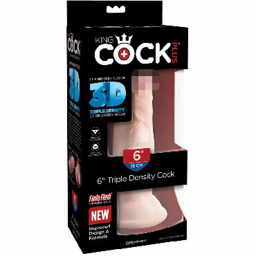 Pipedream King Cock Plus Triple Density Cock 15 см, телесный Фаллоимитатор на присоске, тройная плотность