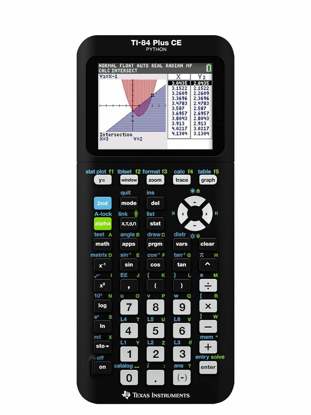 Графический калькулятор TEXAS INSTRUMENTS TI-84 PLUS CE-T Python Edition, черное