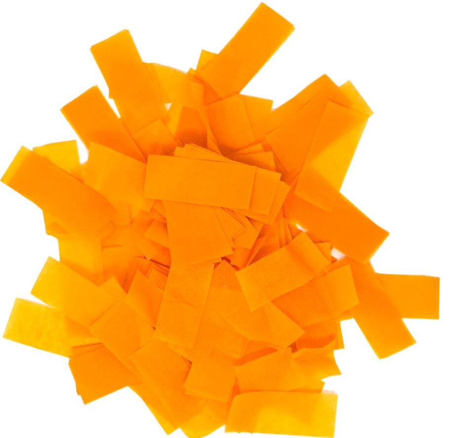 FTPCO Конфетти из специализированной бумаги (тишью) 17х55мм, оранжевый, упаковка 1 кг, LFocus