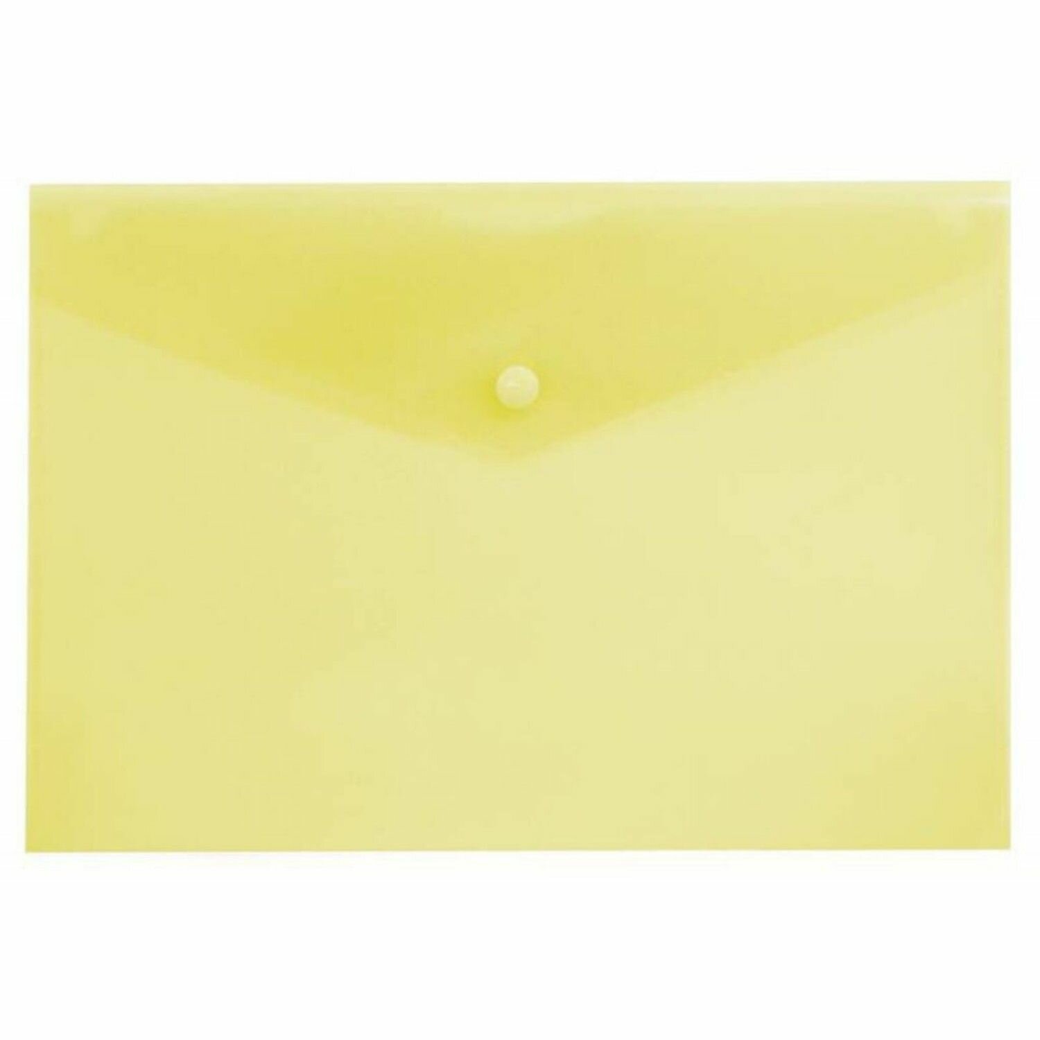 Конверт на кнопке А5 0,18мм однотонный желтый. Комплект из 2 штук
