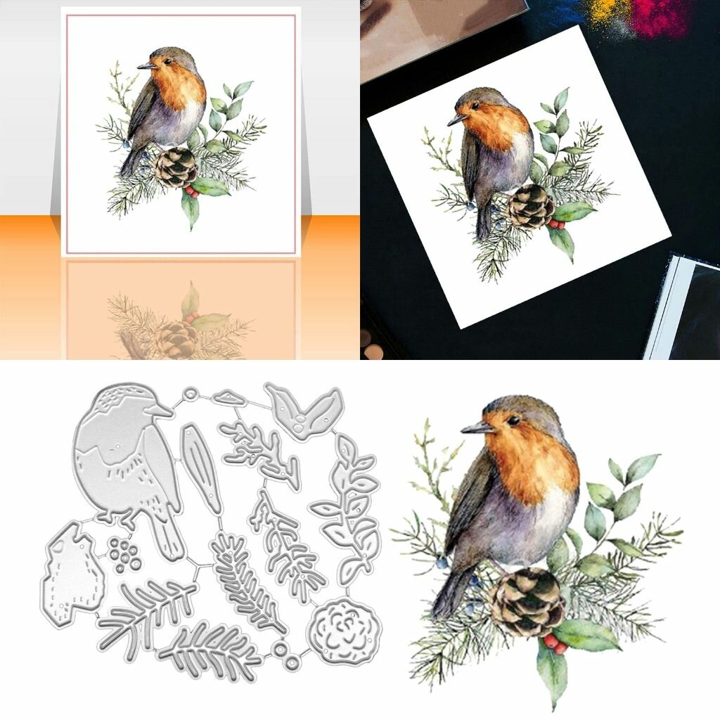 Птица Лист Металлические Режущие Штампы Трафарет Для Скрапбукинга Высечки Карты Тиснение DIY Фотоальбом Шаблон Формы Украшения Ремесло