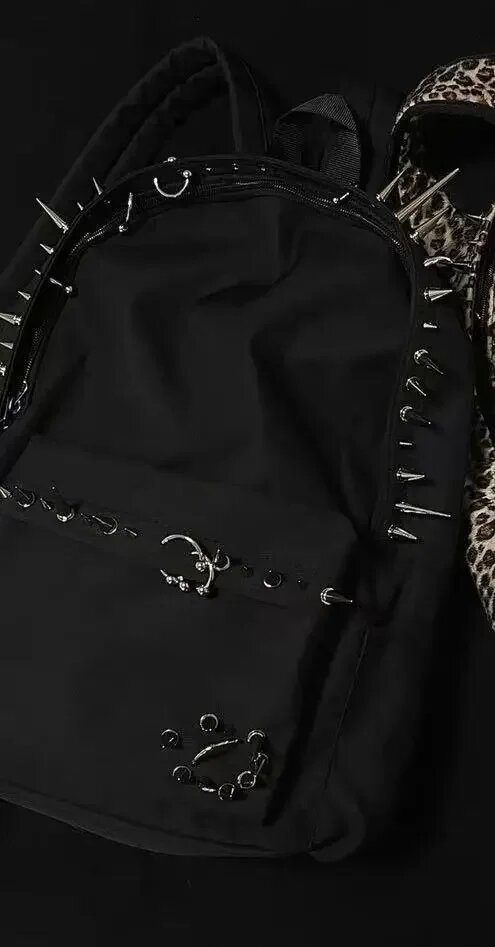 Модный рюкзак с леопардовым принтом, мужская сумка большой вместимости, рюкзаки с заклепками в black
