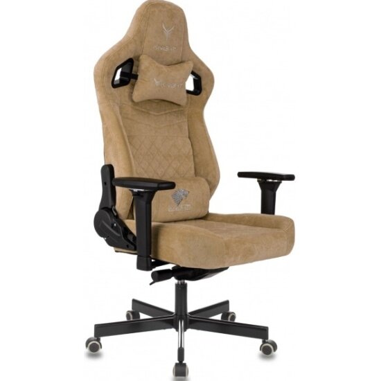 Кресло геймерское Knight Hunter горчичный Velvet 73 крестов. металл