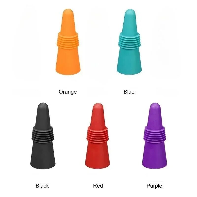 Силиконовые крышки для бутылок вина 5 pcs set