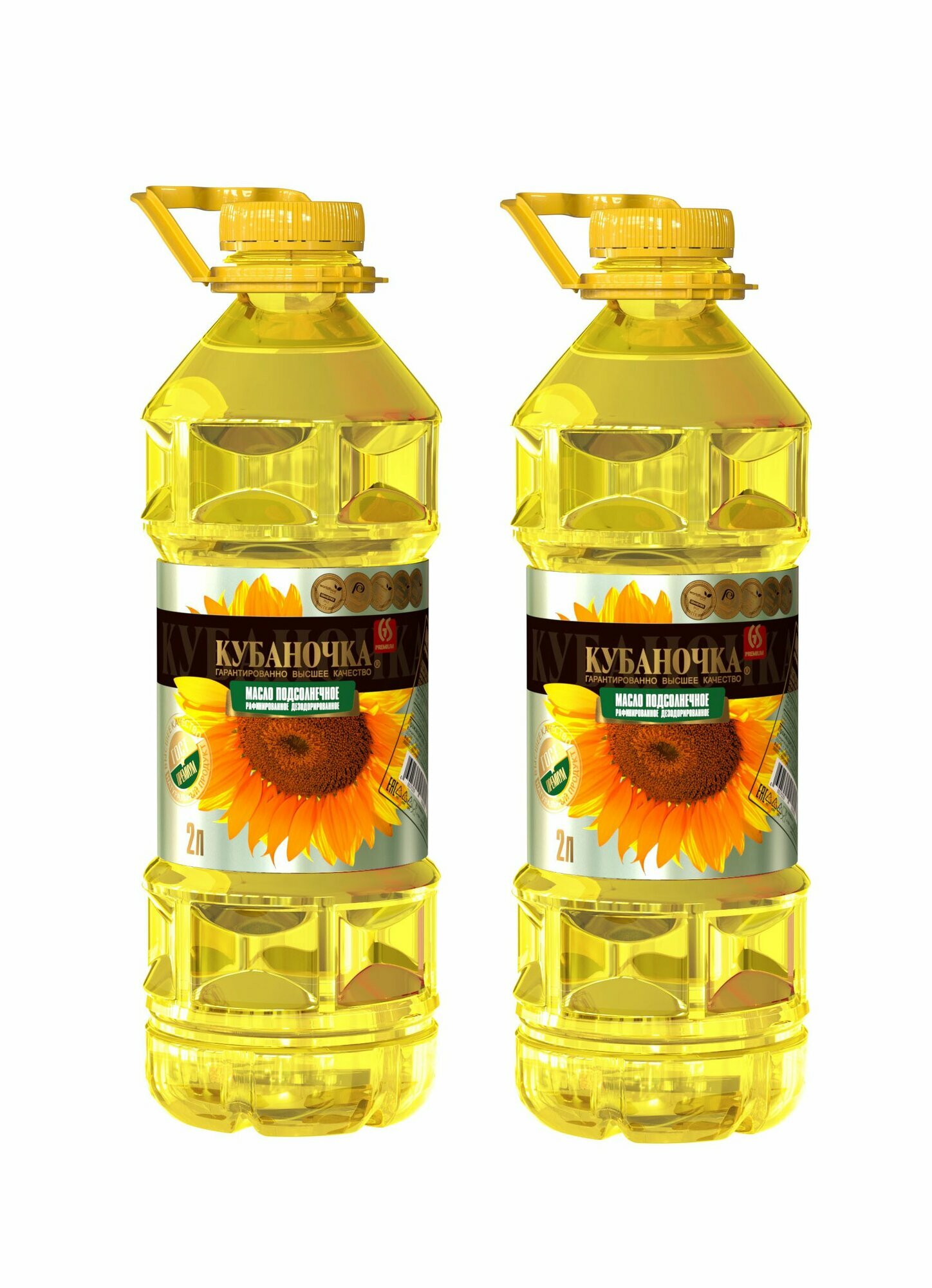 Масло подсолнечное Кубаночка рафинированное Премиум 2 л.(Набор из 2шт )