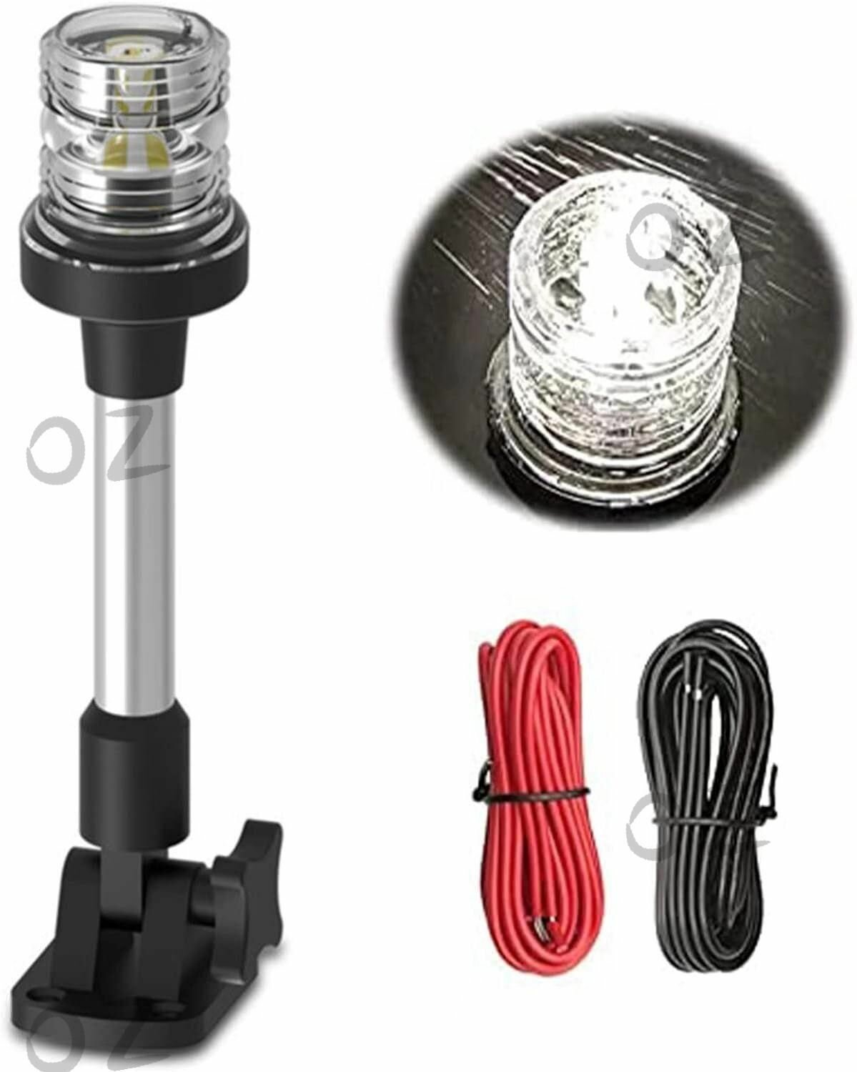 Навигационный огонь для лодки, Светодиодный топовый огонь белый 12 В LED, регулируемый угол наклонаxf