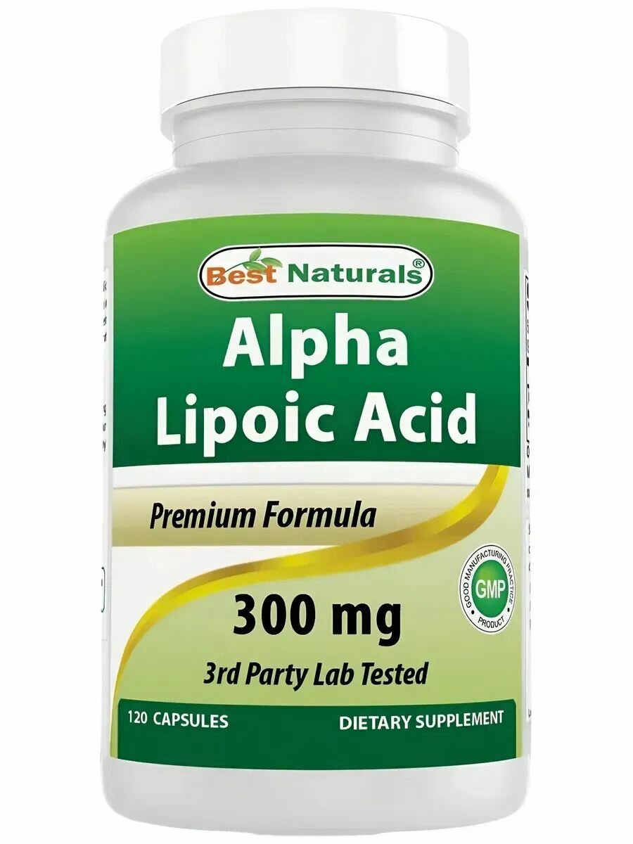 Альфа-липоевая кислота, 300 мг, 120 капсул для контроля веса и здоровья нервов