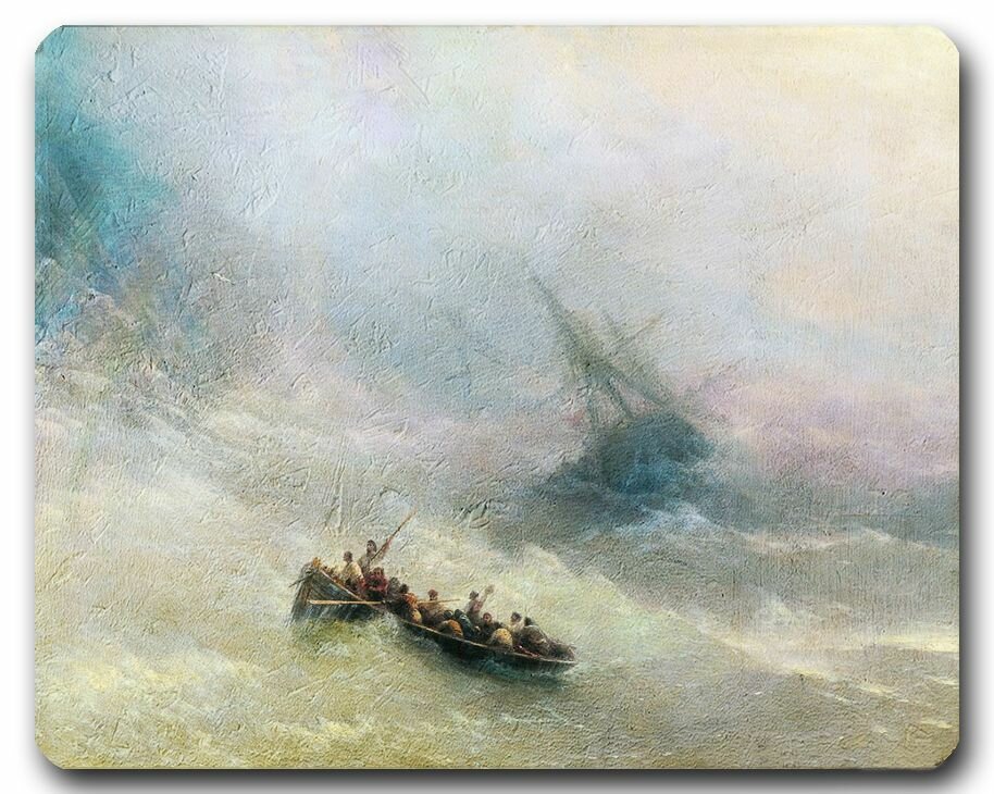 Репродукция/Картина/Айвазовский "Радуга"/Интерьерная фреска на доске/30х24см