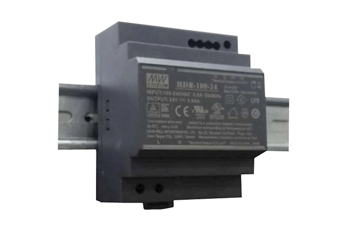 Источник питания Mean Well HDR‑100‑48 AC/DC 48 В/1,92 А регулируемый на DIN‑рейке для промышленной автоматики и LED‑подсветки