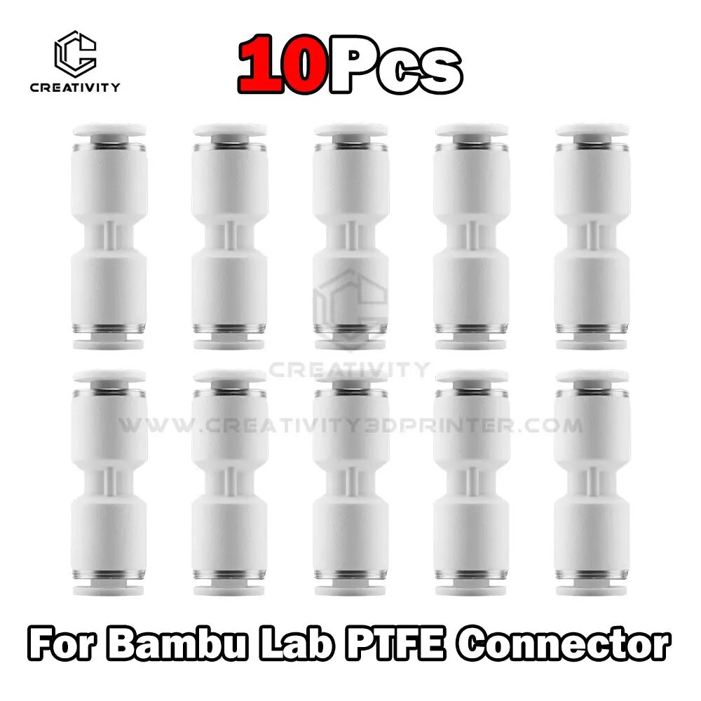 5/10 шт. 3D-принтер птфэ Пневматический фитинг Трубчатый соединитель 1,75 мм Швидкий разъем для экструдера накаливания для лаборатории X1 X1C P1P P1S