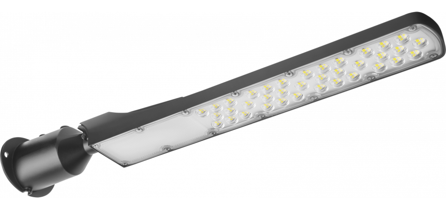 Светильник уличный онлайт OSF-04-100-5K-LED светодиодный консольный, в алюминиевом корпусе, мощностью 100Вт, 9600Лм 5000К 240В IP65, размером 597х100х89мм / освещение