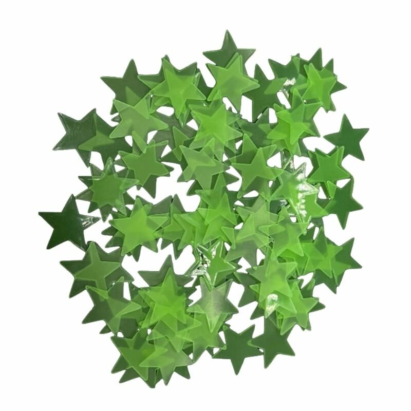 100 шт. Светящиеся звезды для декора детской комнаты, светящиеся в темноте, Желто-зеленый