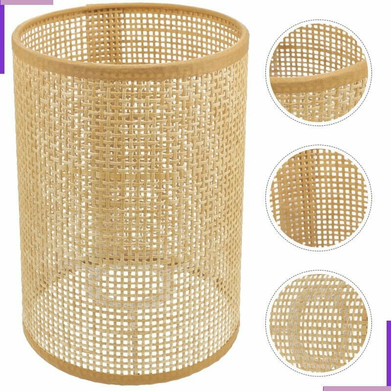 2 шт. абажура из ротанга и бамбука, винтажный декор, замена люстры, потолочного светильника, мини-подвеска для офиса на улице