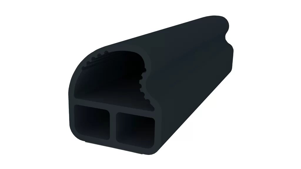 Уплотнитель контурный для стальных дверей DEVENTER, на клеевой основе, ТЭП, хлыст длиной 2180 мм, черный RAL 9004